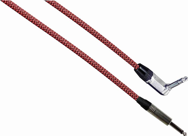 BLACK/NEON RED Designer Series Guitar Cables - 1/4" Straight | Reverb