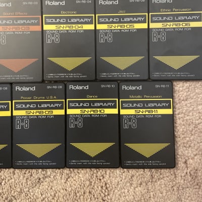 Roland R8 ROM Cards - Complete Set of 11 cards 1980s Black | Reverb