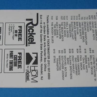 old stock 1991 WNEW-FM 102.7 Where Rock Lives and Rickel (two | Reverb