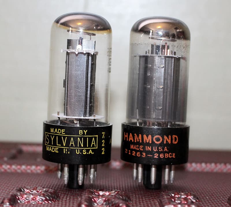 SYLVANIA 6V6GTA 6V6GT VT107 TIGHT MATCH PAIR BLACK PLATE | Reverb