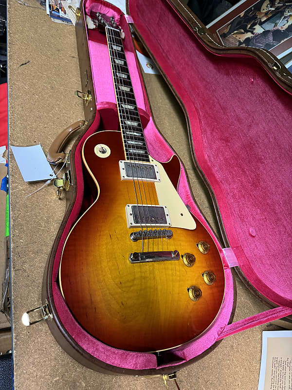 Gibson 1958 Les Paul Re-issue 2022 - Washed Cherry Sunburst | Reverb