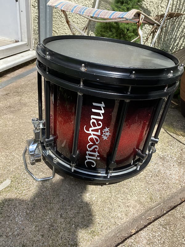 Majestic Percussion XTD 14” Marching Snare Red/Black sparkle | Reverb