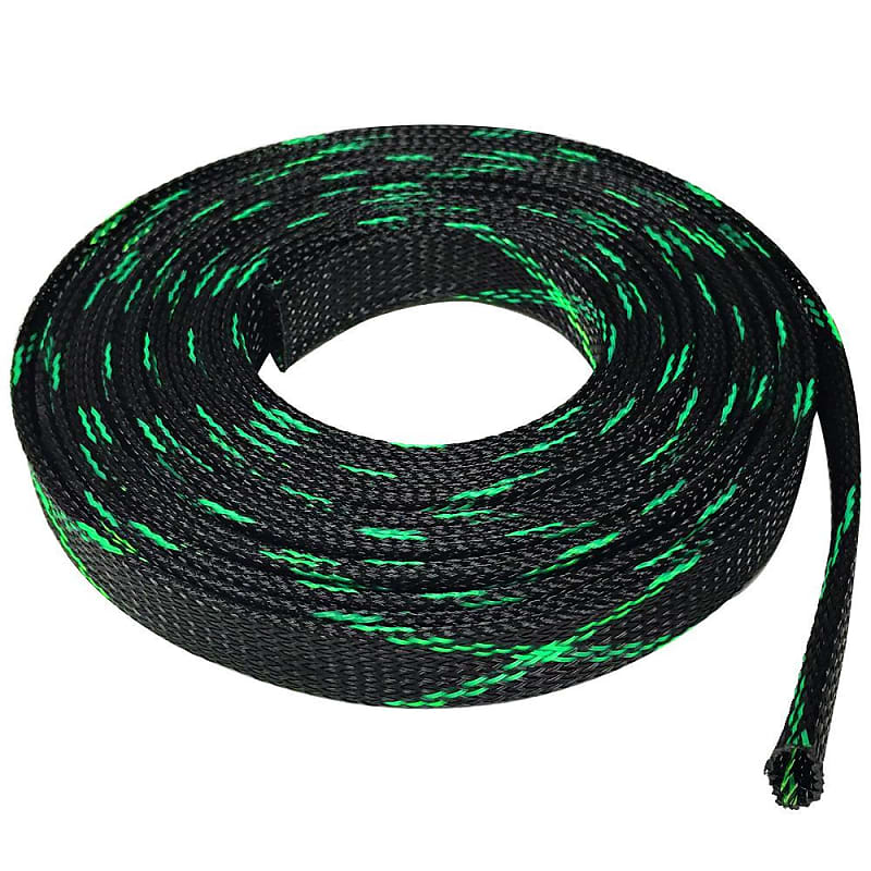 Expandable Braided Cable Sleeve Tubing Cord Sock -1/8" Green | Reverb
