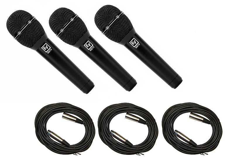 x3 ElectroVoice EV ND76 ND-76 Cardioid Vocal Microphones | Reverb