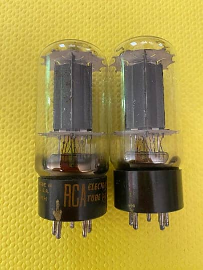Matched Pair RCA Black Plate 6L6 6L6GC Vacuum Tubes Valves | Reverb