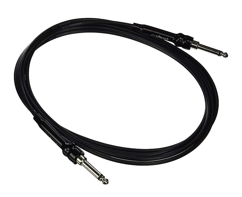 George L's 20 Foot .155 Guitar Cable, Nickel Plugs, Black | Reverb