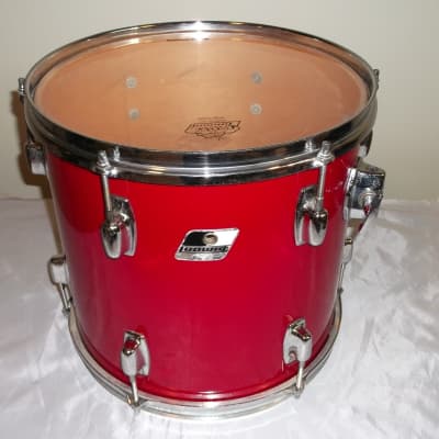 Ludwig USA 13" X 12" Deep B&W Label Red Rocker Rack Tom Drum | Reverb