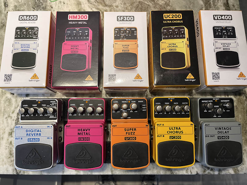Behringer Ultra Chorus, Super Fuzz, Heavy Metal, Digital | Reverb