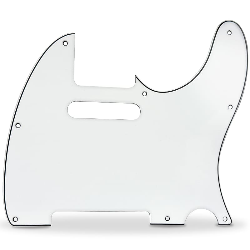 Tele-style Blank 3-Ply Pickguard, '62 Style 8-Hole - White | Reverb