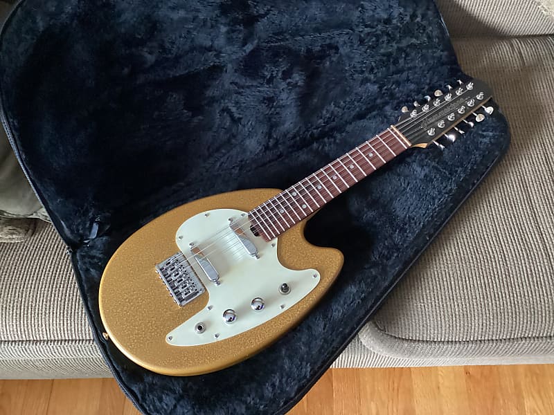 Hammertone 12 string mando guitar 1999 - Gold hammerite | Reverb