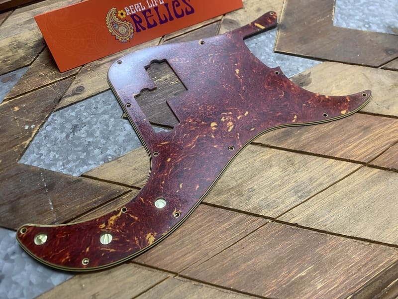 Real Life Relics Aged Precision P Bass® Pickguard Brown | Reverb UK