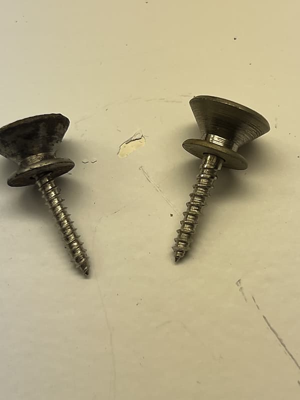Fender Stratocaster strap buttons and screws 1961 - Silver | Reverb