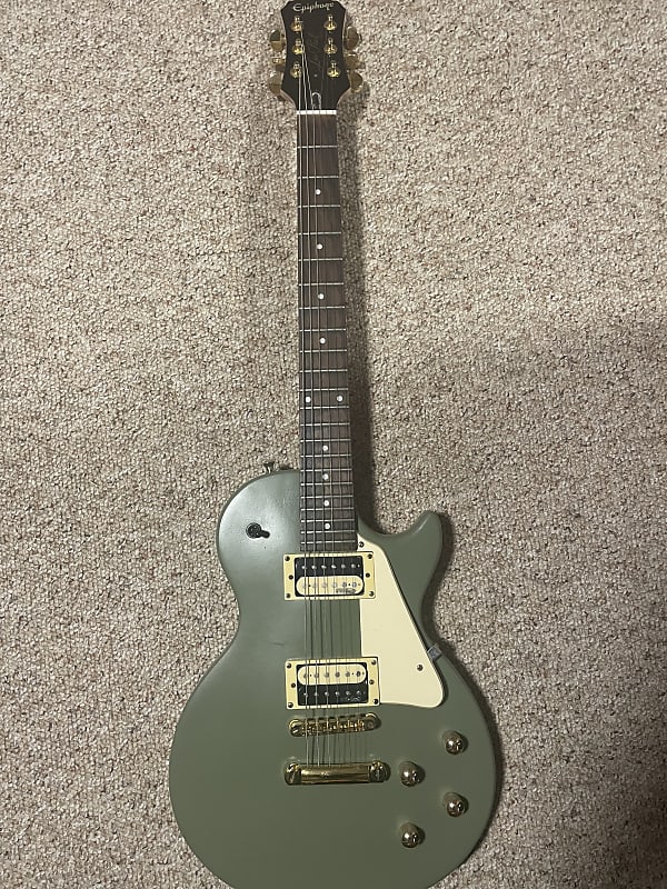 Epiphone Lp100 2013 Matte OD green | Reverb