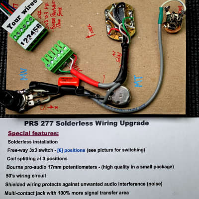 PRS SE277 Solderless Wiring Upgrade - 6 Position Toggle | Reverb