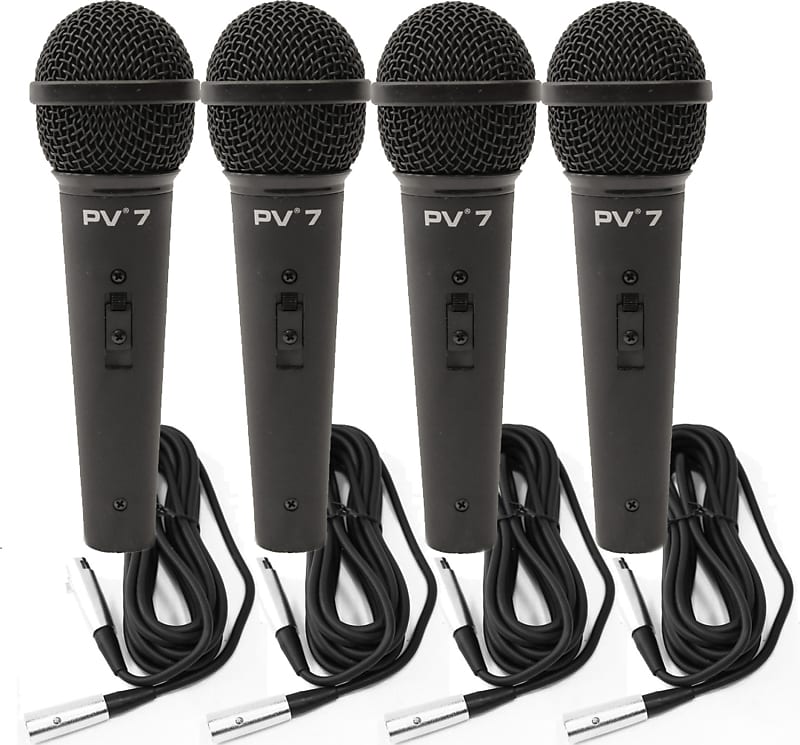 4 Peavey PV 7 ND Magnet Dynamic Microphone w/ XLR Cables | Reverb
