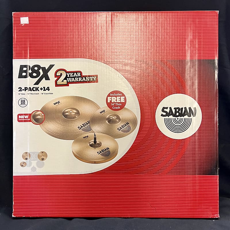 Sabian B8X Promo Cymbal Pack, 14 Hats/14 Crash/18 Crash Ride | Reverb
