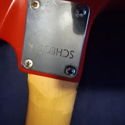 Schecter Omen 6 Custom Red/Silver Paint Finish Strat | Reverb