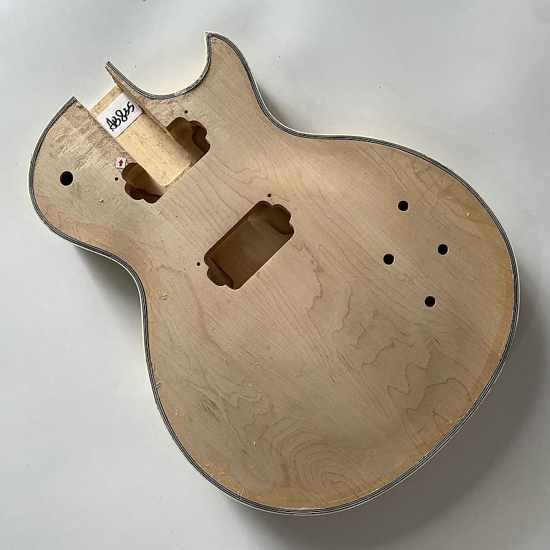 Unfinished Basswood Les Paul LP Style Guitar Body with Maple | Reverb