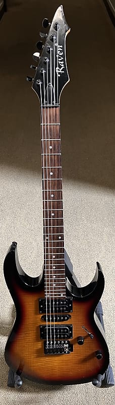 Vintage Rare Raven Strat Style 90s Korea - Quilted Tobacco | Reverb