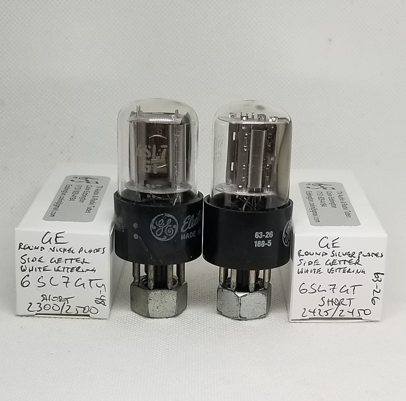 GE 6SL7GT Silver Plate Well Matched (8.0%) Pair NOS 6SL7 | Reverb