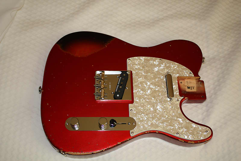 MJT Custom Shop Relic VTT Telecaster Loaded Body, Candy Red/ | Reverb