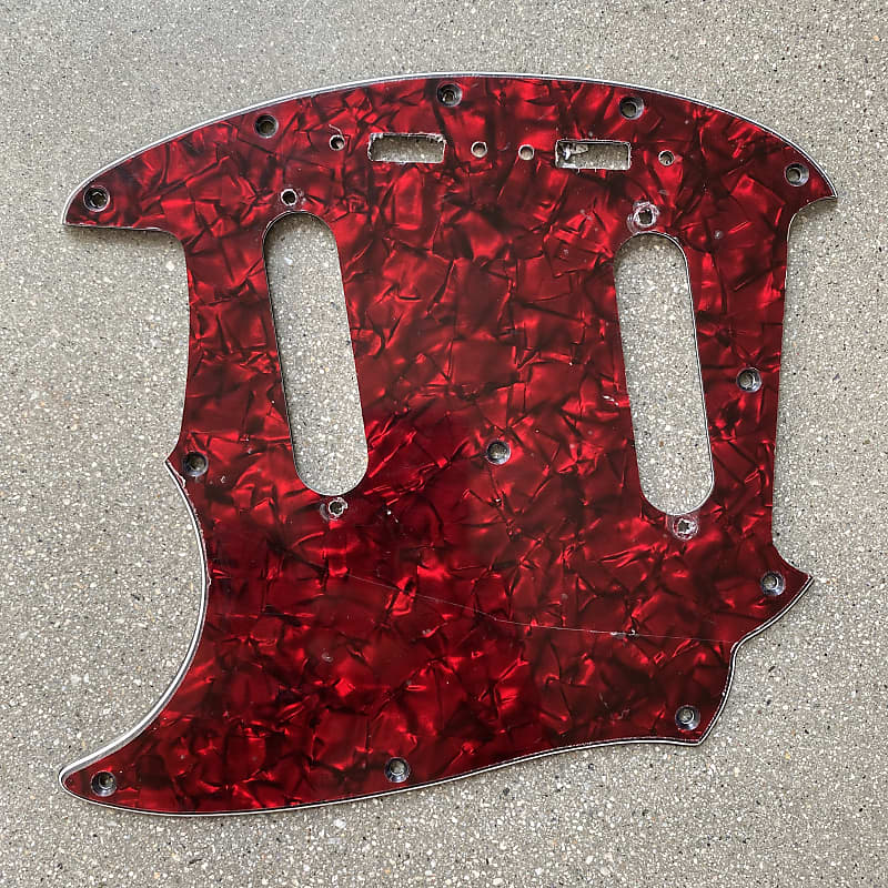 Dark red Pearl pickguard for Left hand Fender Mustang | Reverb