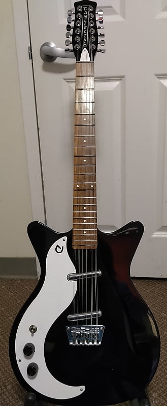Danelectro '59 Vintage 12 String Left-Handed Black w/ Tweed | Reverb