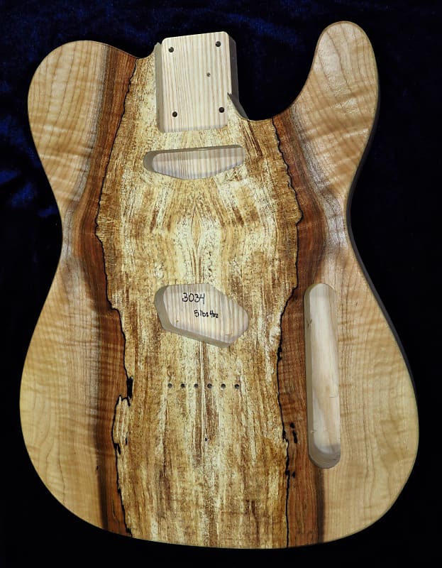 Flamed Spalted Maple Top/ Swamp Ash Telecaster Tele Body | Reverb