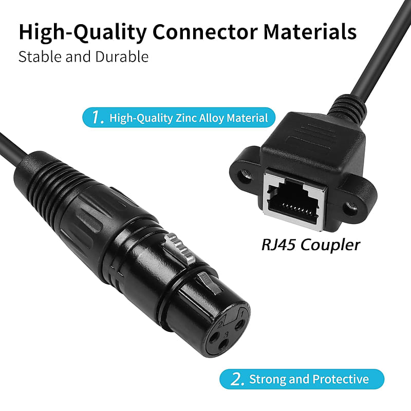 2PCS 3 Pin XLR to RJ45 Adapter 15CM RJ45 to XLR DMX Cable | Reverb