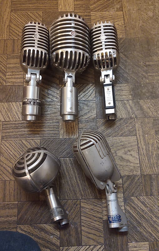 Lot collection of 5 pieces Shure vintage microphone: 55 fat | Reverb