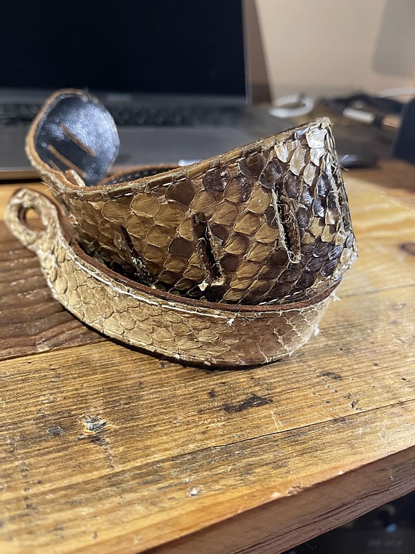 Guitar Strap Snake Skin 1980’s - Real Python. | Reverb
