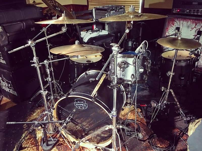 Mapex Drum Set with Cymbals, Stands, Double Kick Pedal, & | Reverb