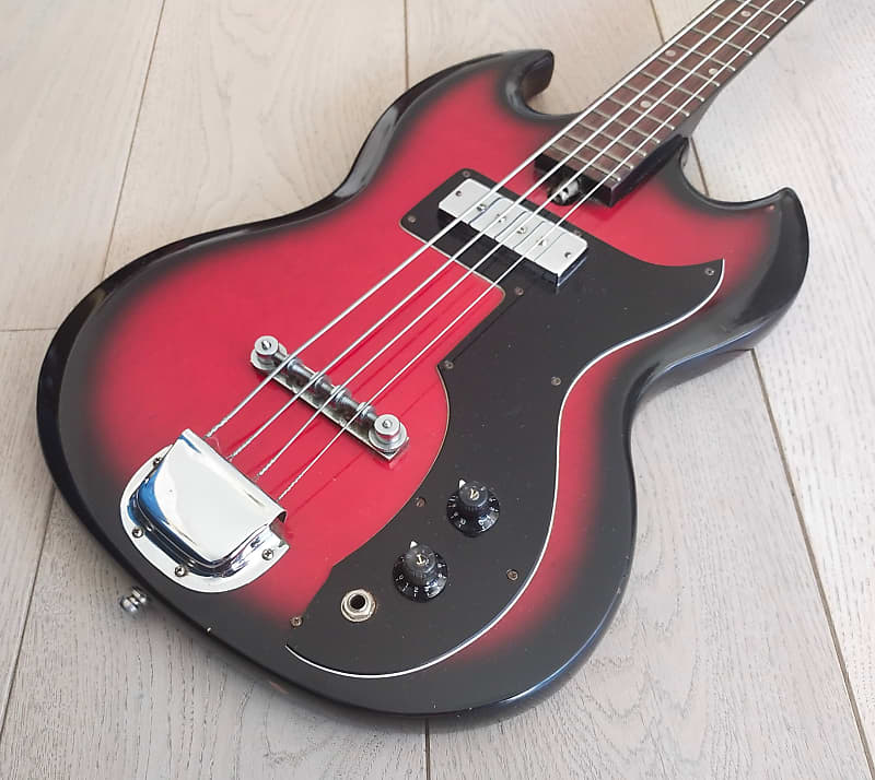 Teisco SG BASS 24" 1960s redburst | Reverb