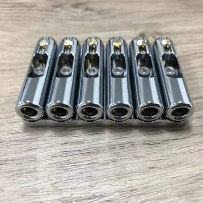 Fixed Brass Guitar Bridge Single String Saddles System | Reverb