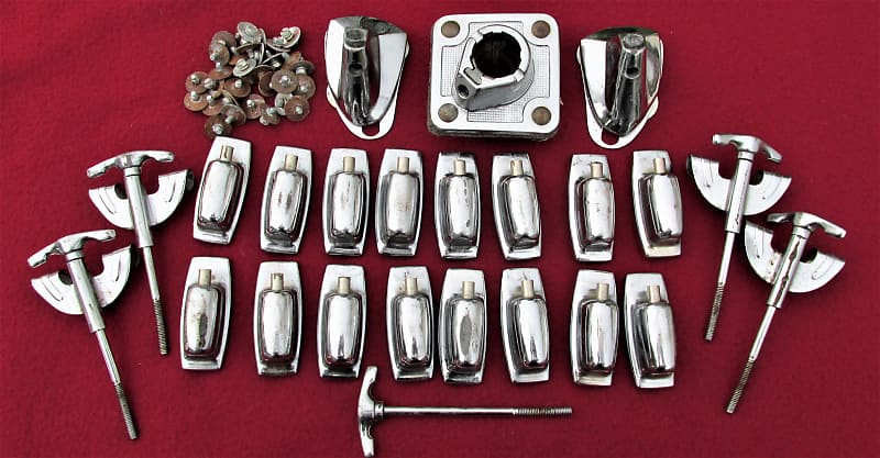 Vintage Ludwig Rocker Bass Drum Hardware LOT-Lugs-T-rods and | Reverb
