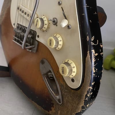 KLH Partscaster Strat Heavy Relic Sunburst | Reverb