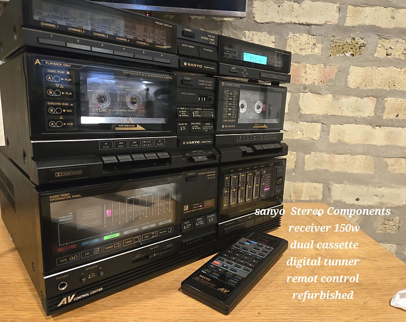 Sanyo Stereo Component Dual Cassette Tuner& 150w Receiver | Reverb