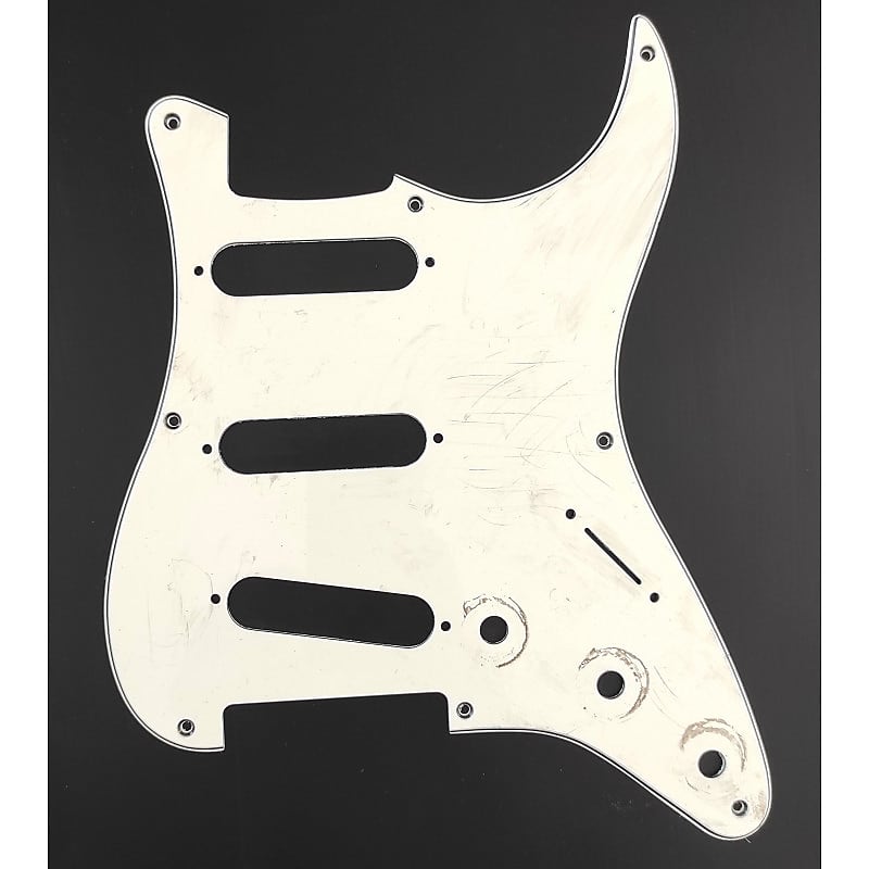 SSS 3 ply 8 holes 54-59 Stratocaster SSS Pickguard Aged White | Reverb