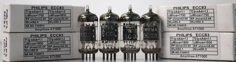 ECC83 Philips Miniwatt made in Holland 1J5 1 Match Quad (4 | Reverb