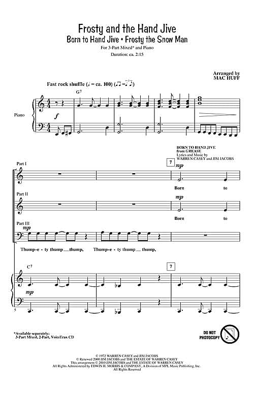 Frosty And The Hand Jive Discovery Choral 3 Part Mixed | Reverb