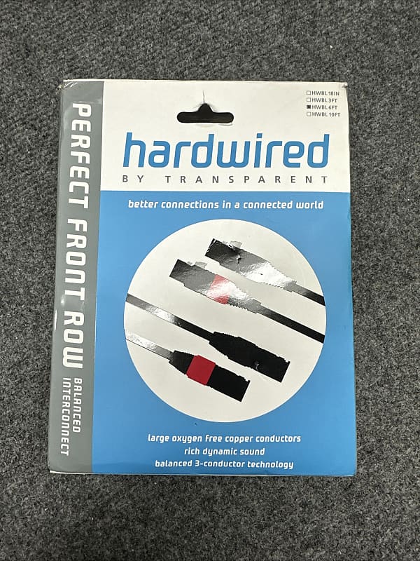 Hardwired by Transparent HW-BL6 6FT Balanced Cable (Pair) | Reverb