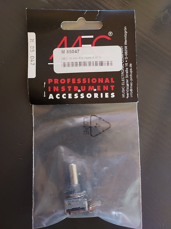 MEC M-85047, 16mm potentiometer Mono 47K, Log, Brand New! | Reverb