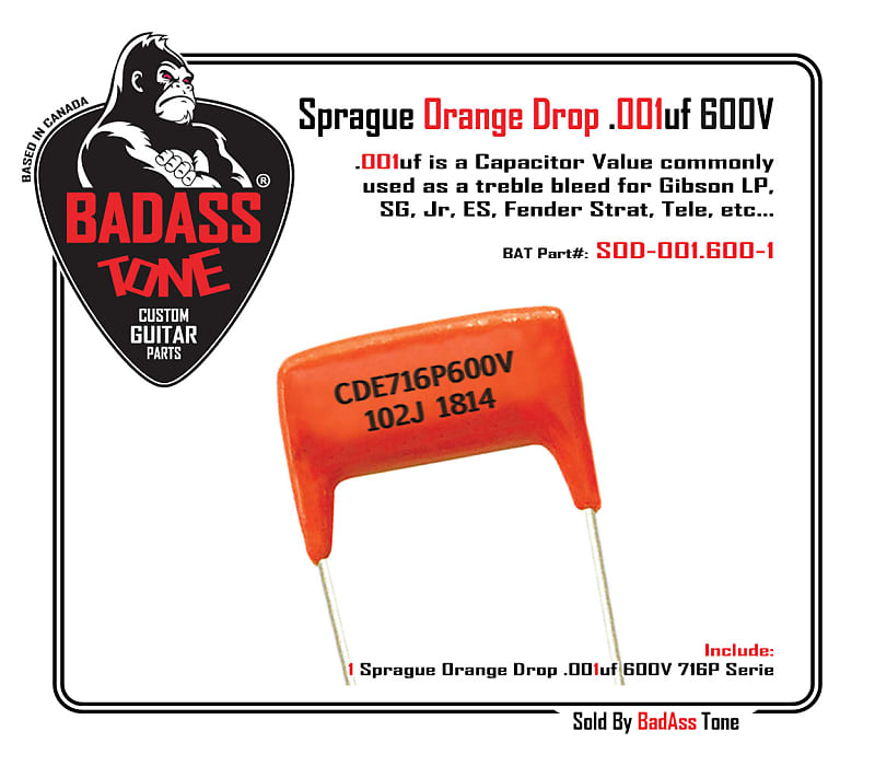Sprague Orange Drop .001uF 600V 716P Series Orange Qty (1) | Reverb