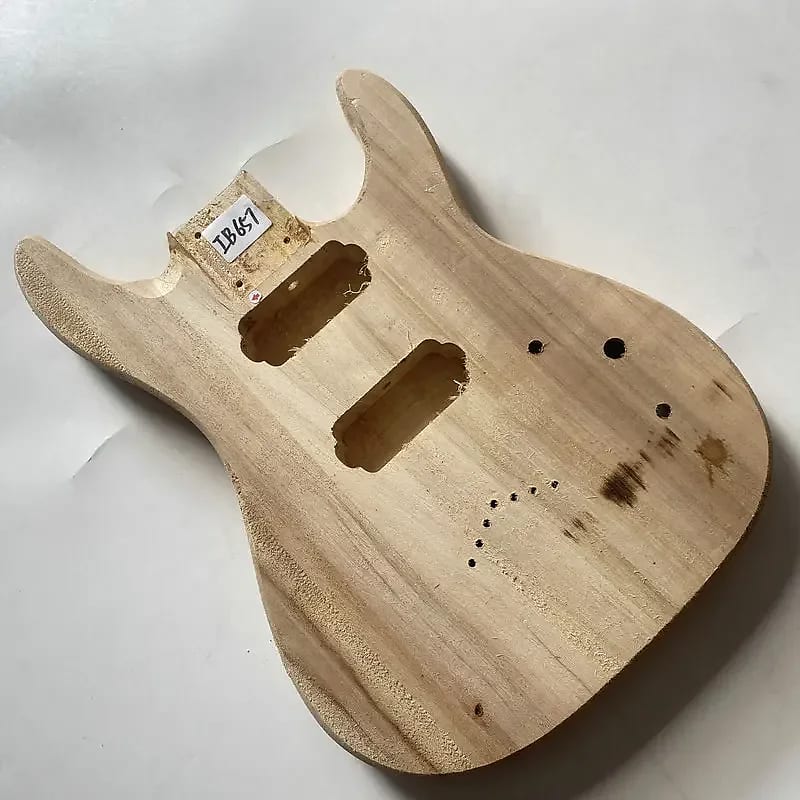 Unfinished 7 String Poplar Wood Guitar Body, String Through | Reverb