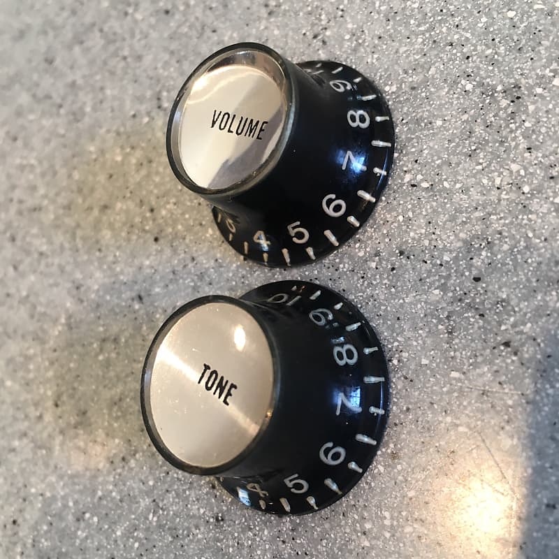 Gibson Reflector Bonnet Knobs Black 1960 1961 1962 1963 1964 | Reverb