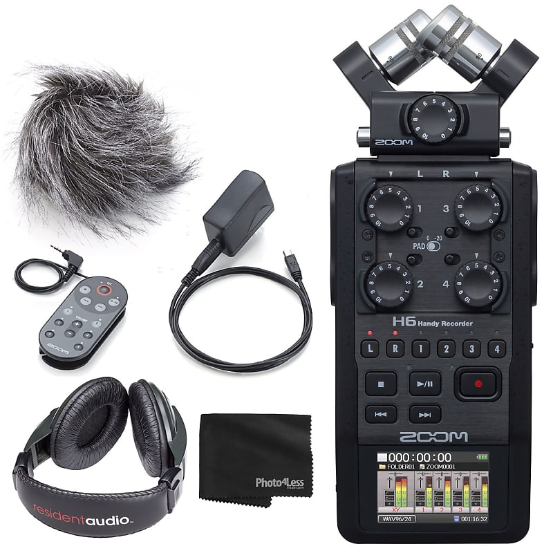 Zoom H6 All Black 6-Input / 6-Track Portable Handy Recorder | Reverb