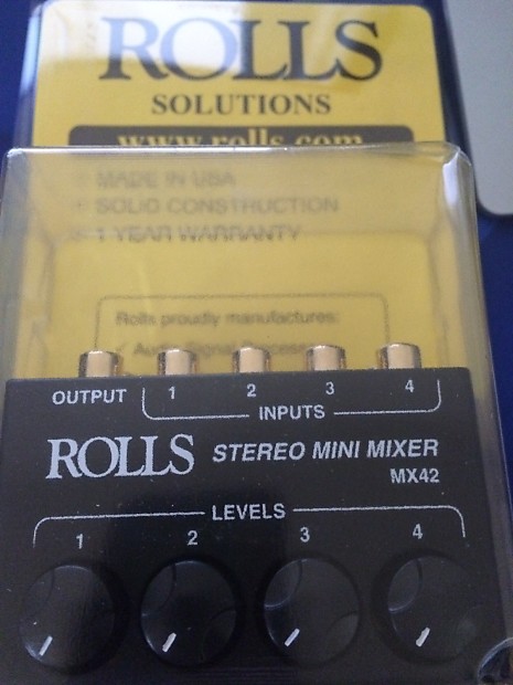 Rolls MX42 Stereo 4-Channel Passive Mixer "New" Free Shipping | Reverb