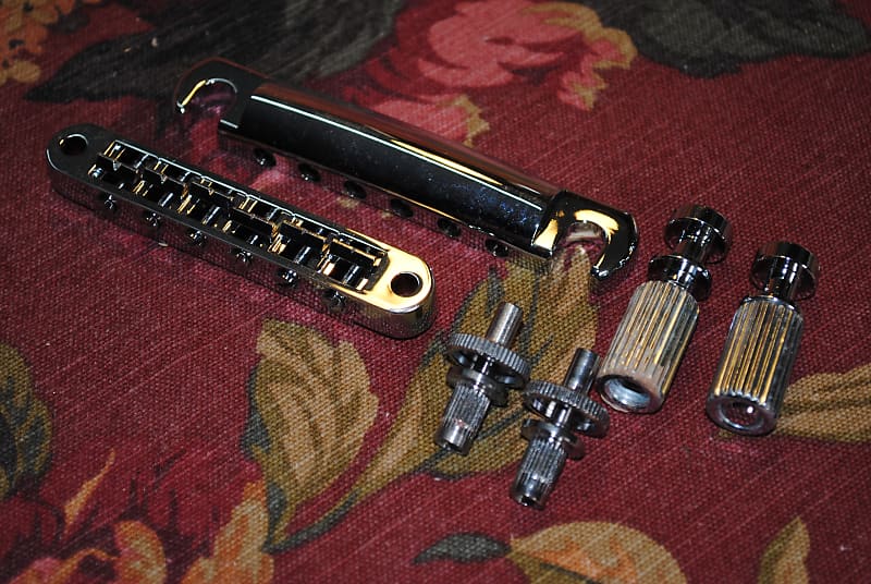 Gibson USA TOM Bridge & Tailpiece set w/bushings, Chrome | Reverb