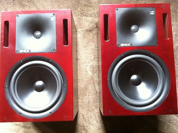 Genelec 1032 HT210 Red Cherry/Mahogany Speakers Monitor Pair. | Reverb