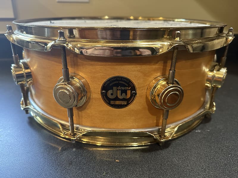 DW Craviotto Solid Shell Maple 5.5 x 14” Snare Gold HW - | Reverb